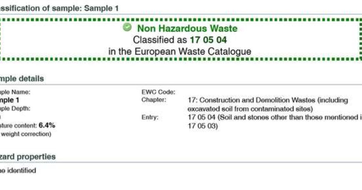Correct Waste Classification Saves Costs - Ruddlesden Geotechnical